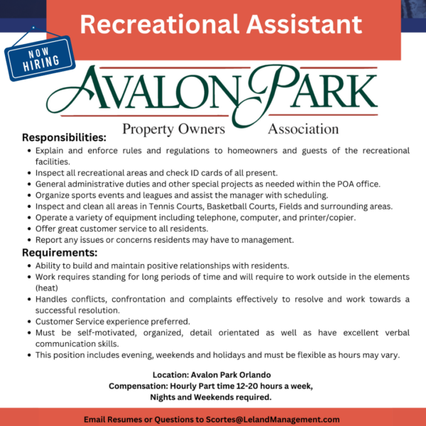 Job Opportunities | Avalon Park Orlando
